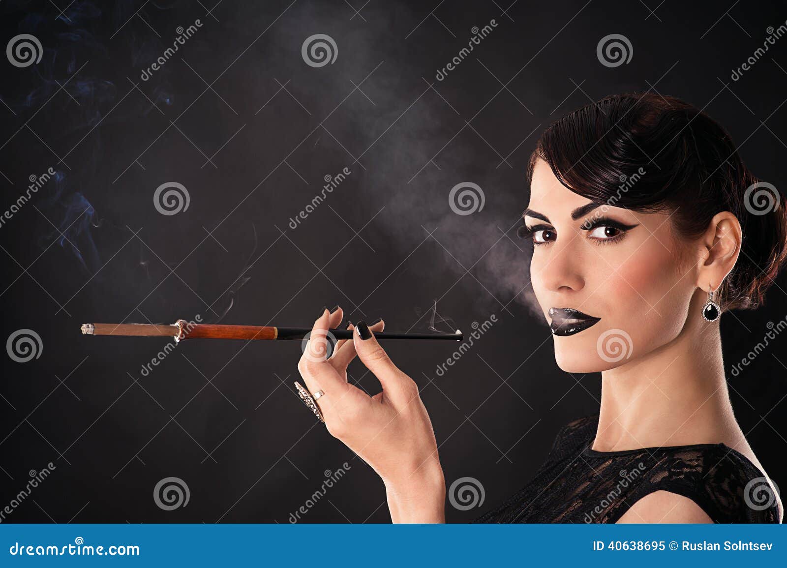 Woman with dark makeup stock image. Image of luxurious - 40638695