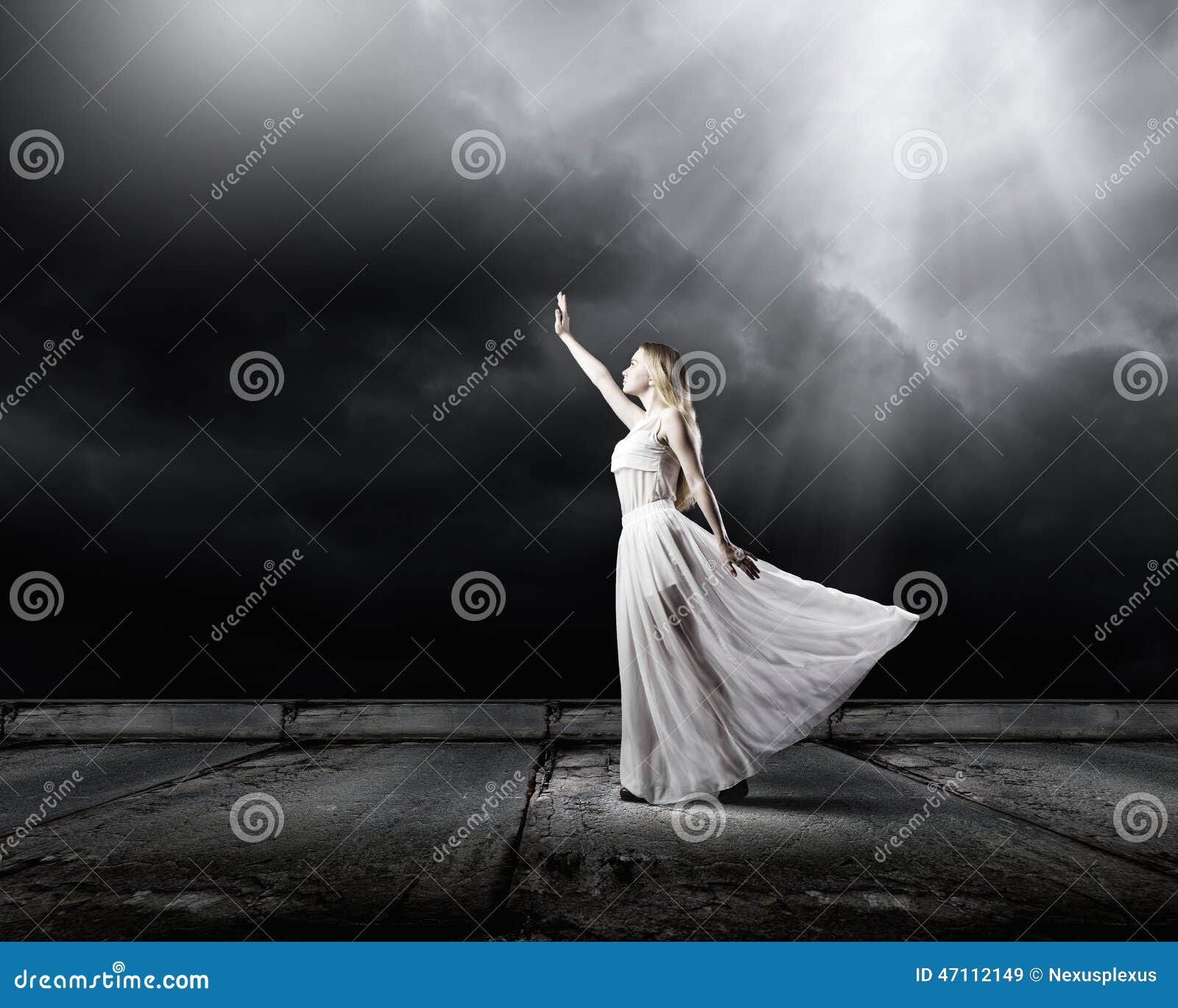 Woman in darkness stock image. Image of entrance, imagination - 47112149