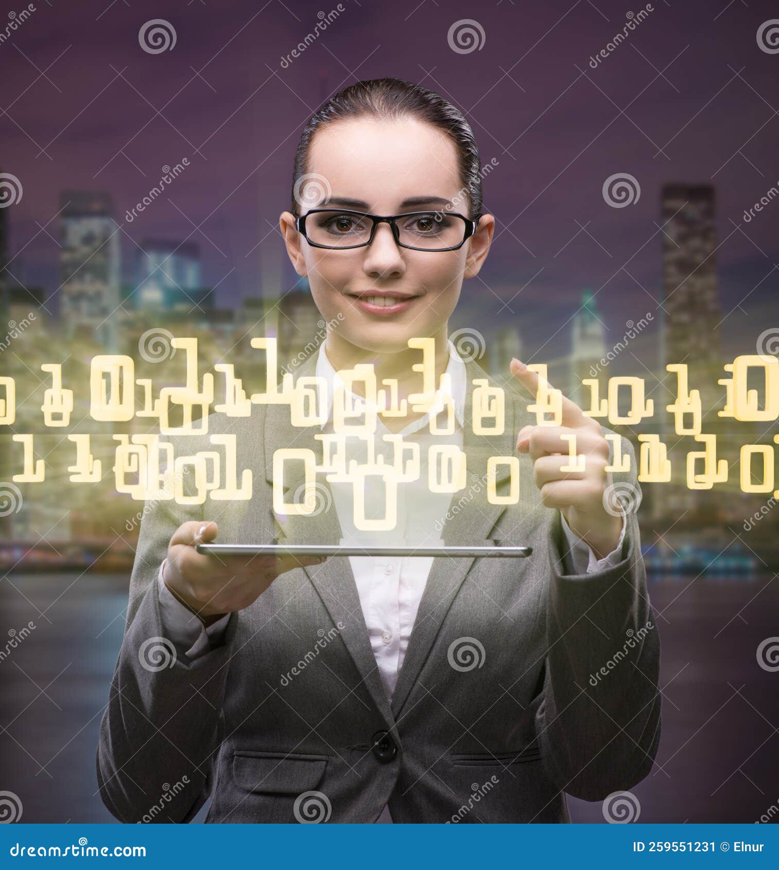Woman in Data Management Concept with Tablet Stock Image - Image of ...