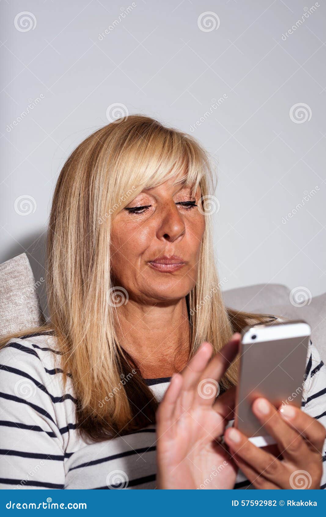 Woman Deciding What To Reply Stock Photo - Image of background, people ...