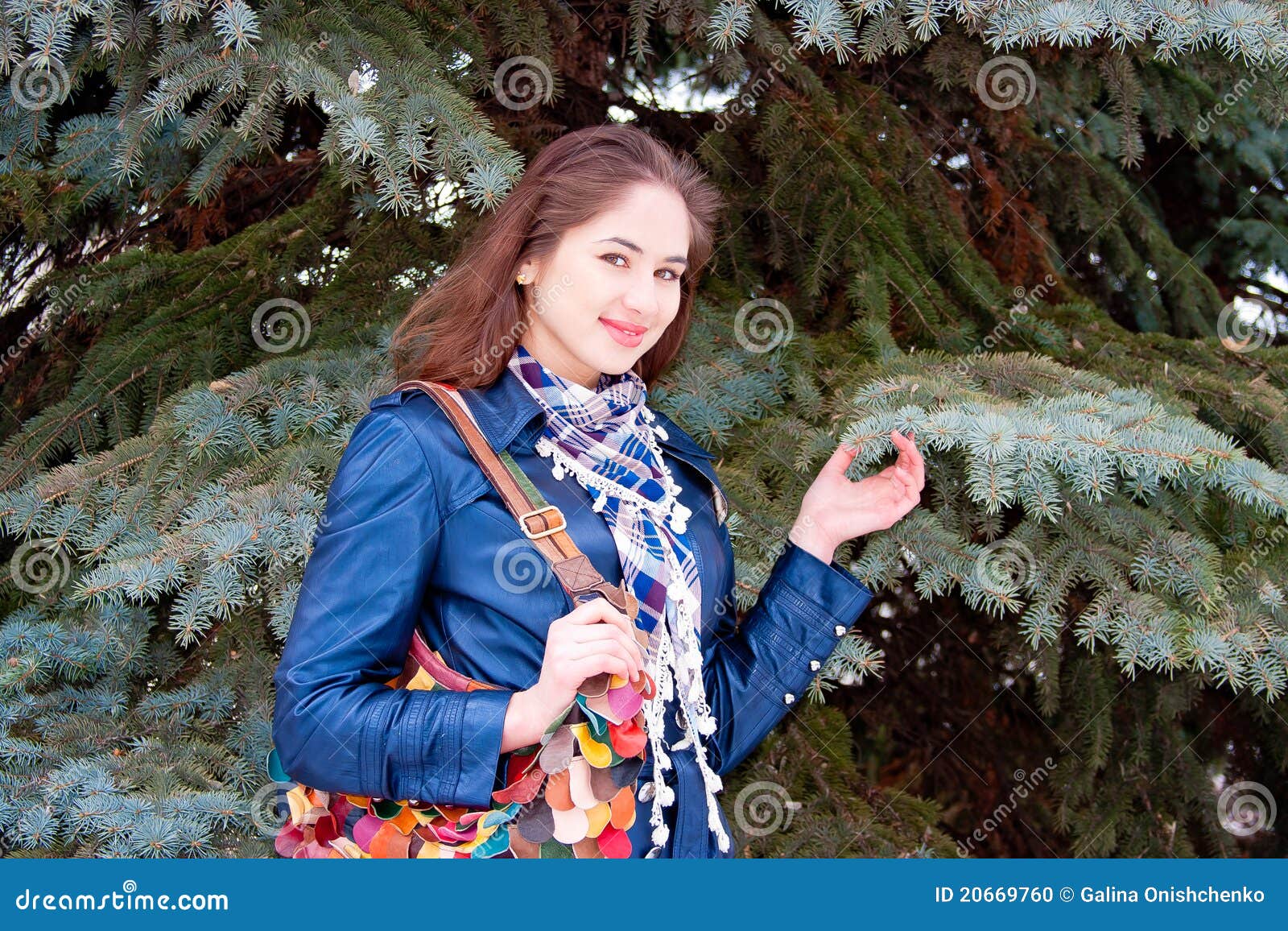 Woman about a Decorative Tree Stock Photo - Image of plant, long: 20669760