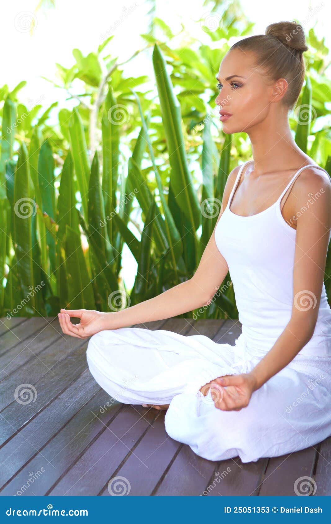 Woman in Deep Contemplation while Meditating Stock Image - Image of ...
