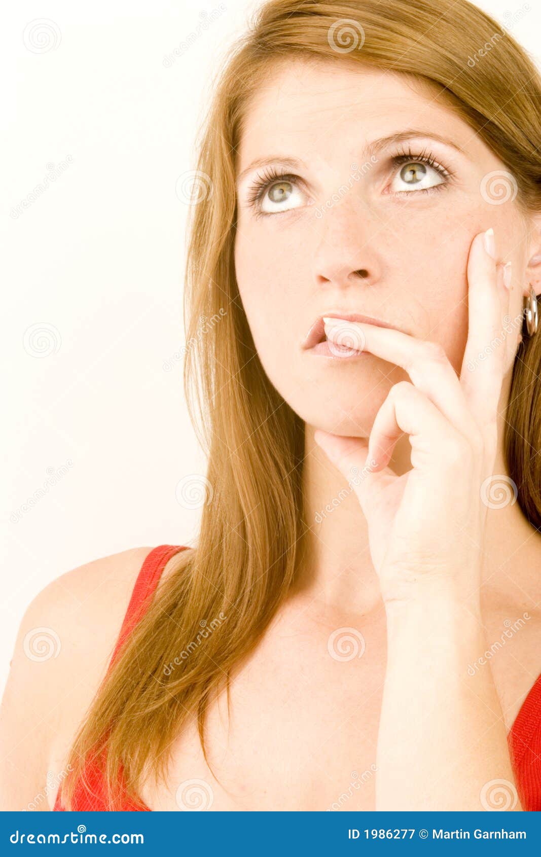 Woman deep in thought stock image. Image of cute, beautiful - 1986277