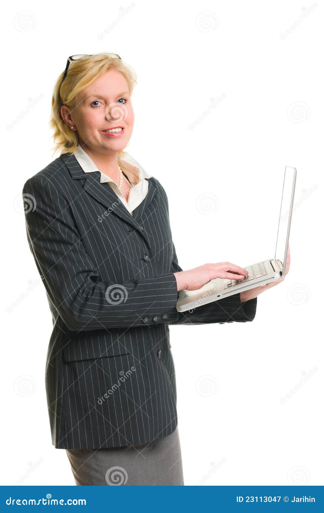 Woman demonstrate stock image. Image of background, computer - 23113047