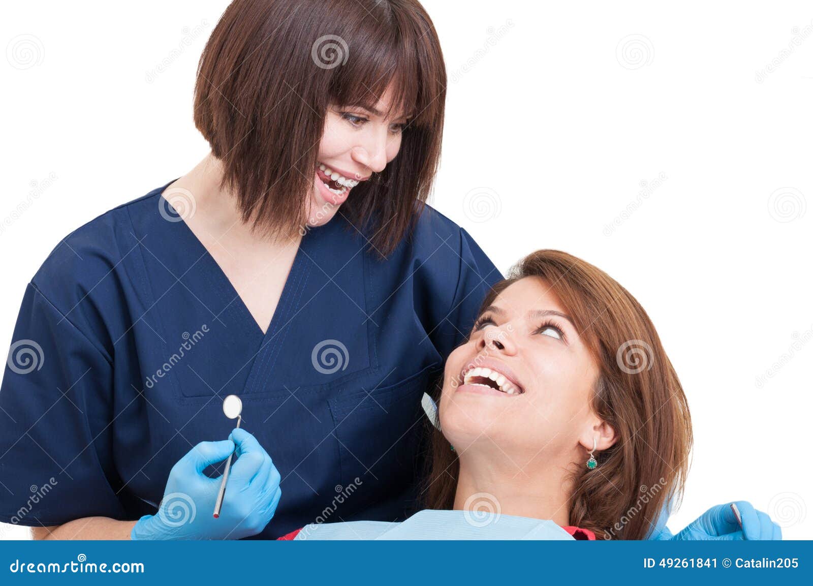Woman Dentist and Patient Both Smiling Stock Image - Image of care ...