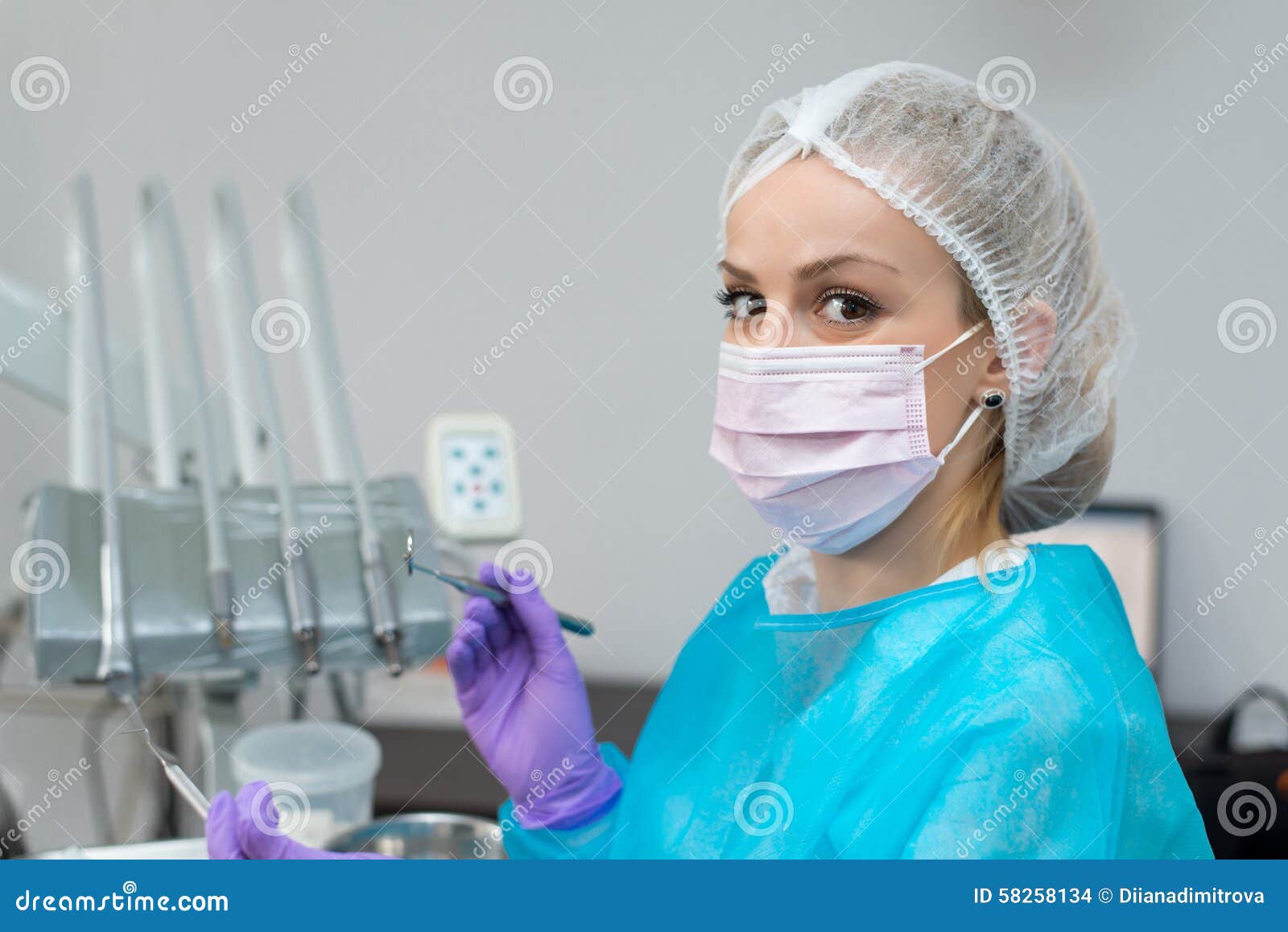 Woman dentist stock photo. Image of uniform, clinic, medical - 58258134