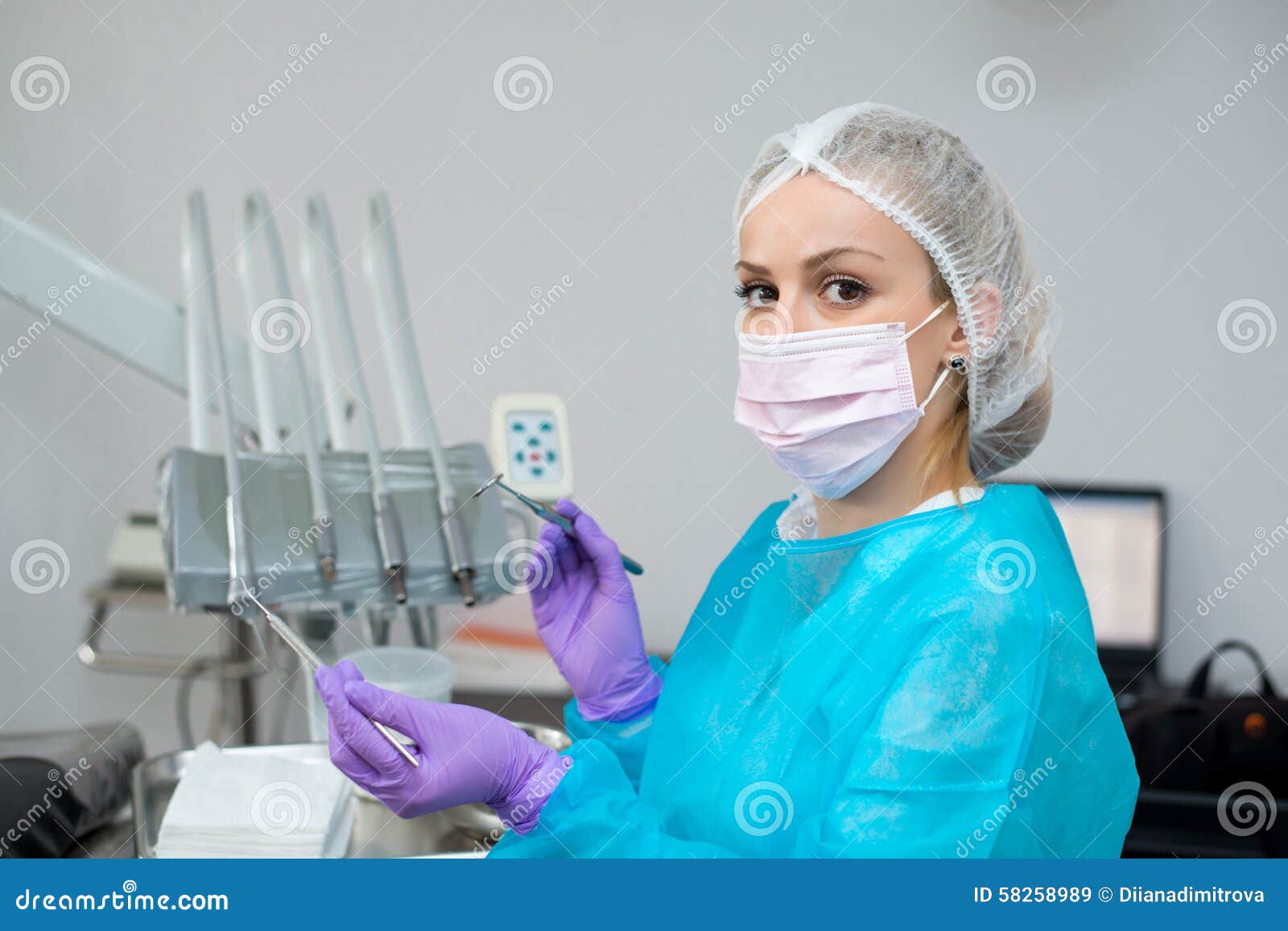 Woman dentist stock image. Image of beautiful, medicine - 58258989