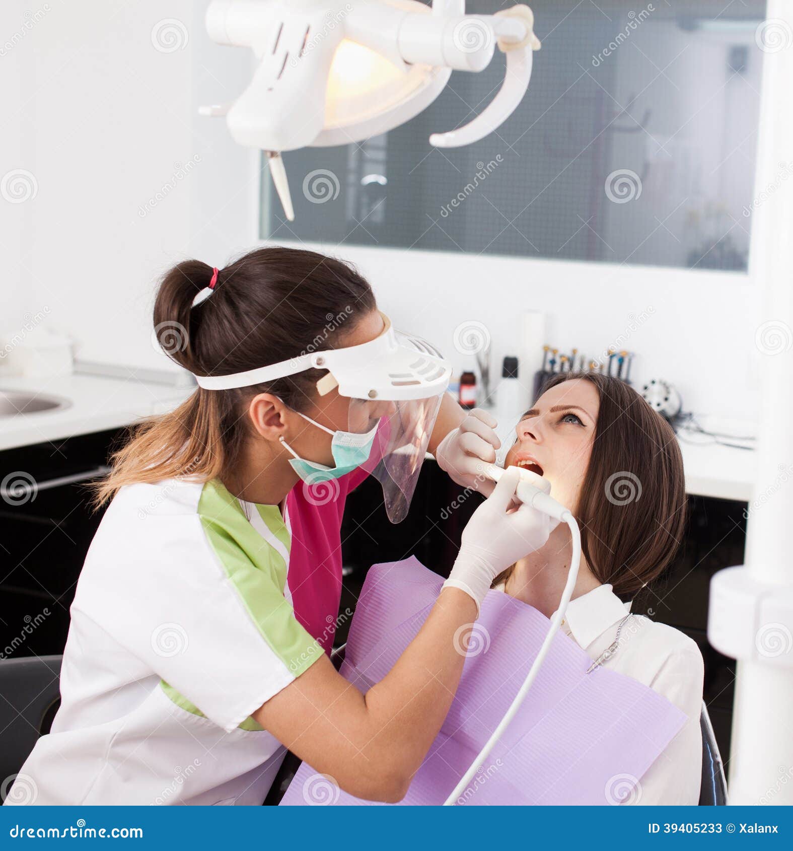 Woman Dentist Working with the Driller Stock Image - Image of office ...