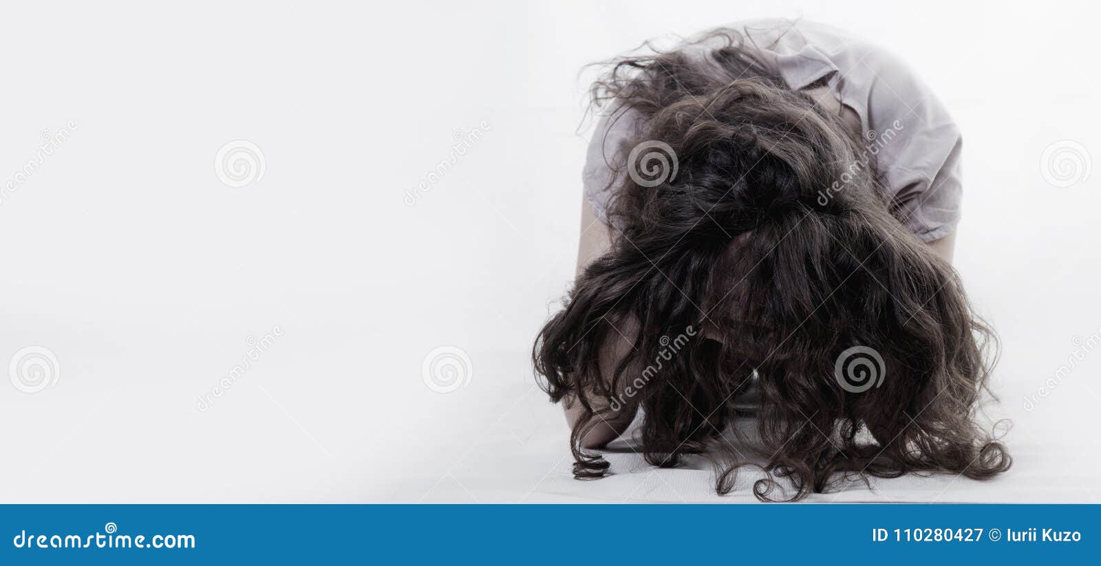 Woman in Depression. Body Language, Gestures Concept Stock Image ...