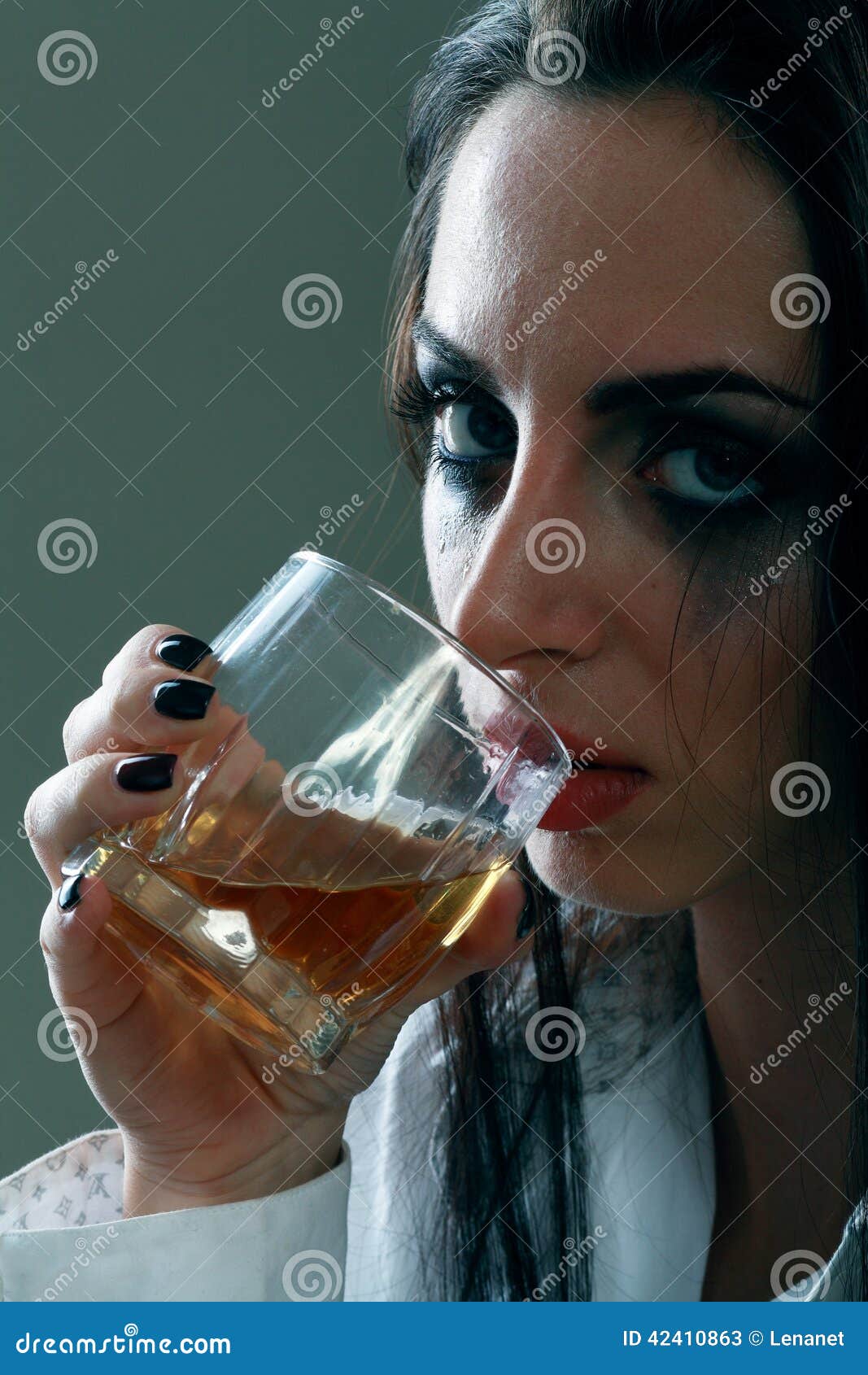 Woman in depression drink stock image. Image of beverage - 42410863