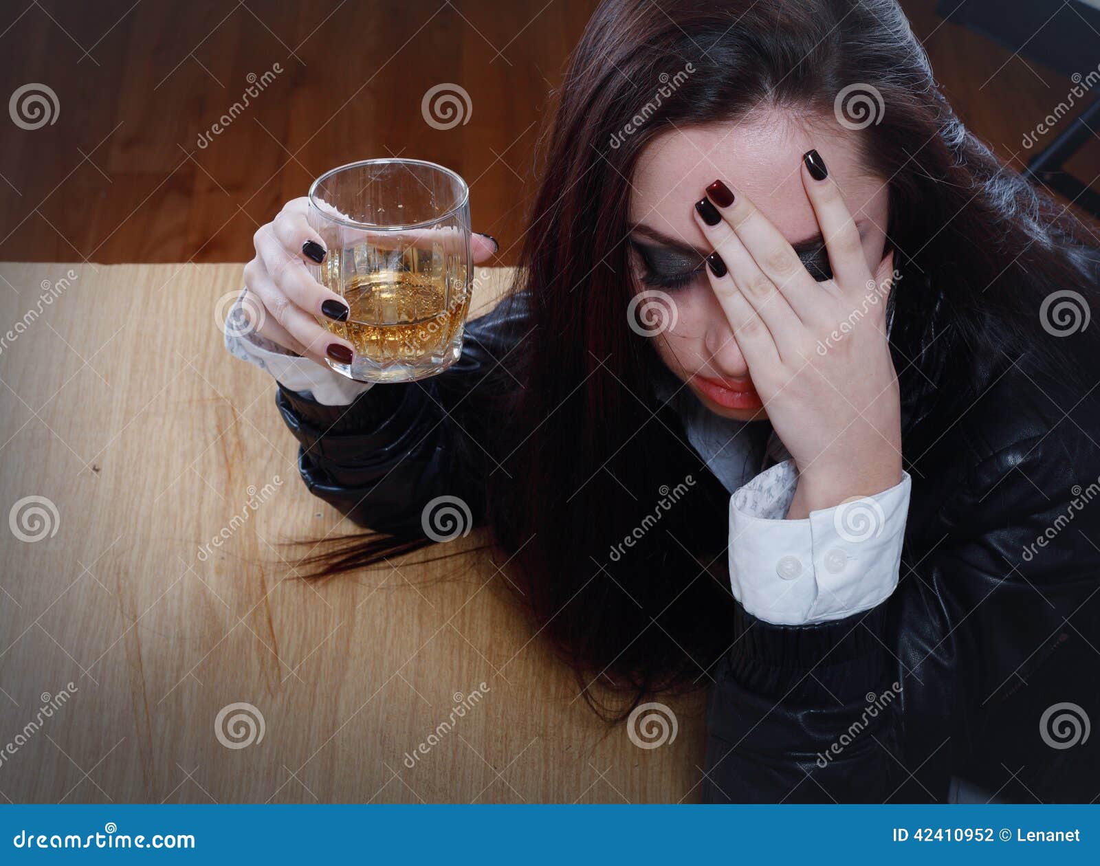 Woman in depression drink stock photo. Image of alcohol - 42410952