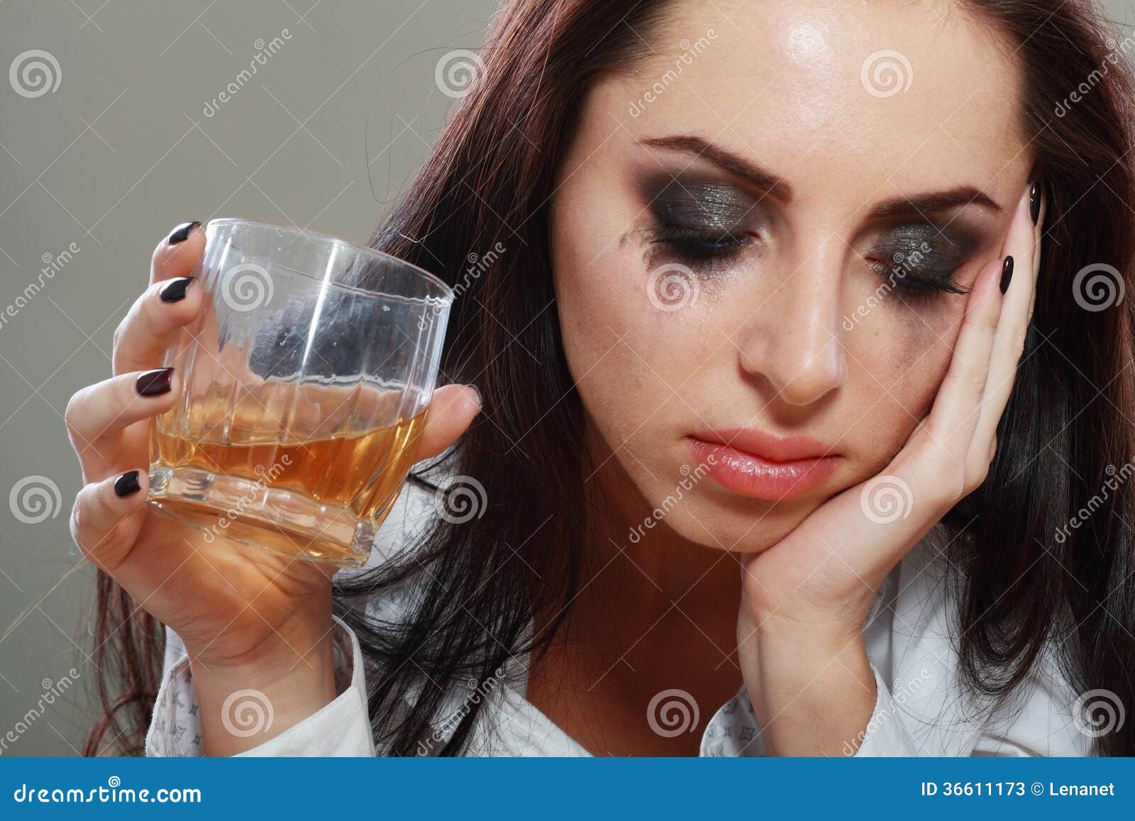Woman in Depression Drinking Alcohol Stock Image - Image of female ...