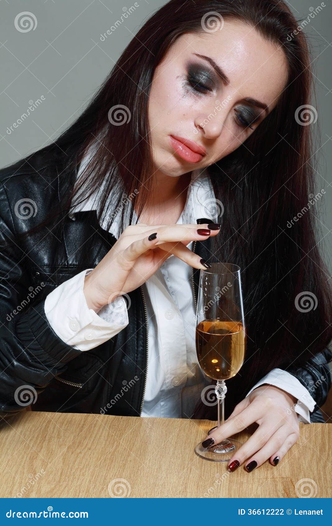 Woman in Depression Drinking Alcohol Stock Photo - Image of forlorn ...