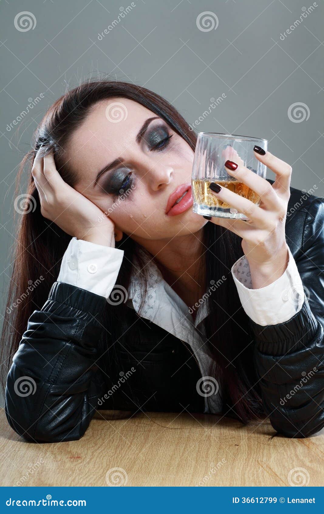 Woman in Depression Drinking Alcohol Stock Image - Image of desperate ...