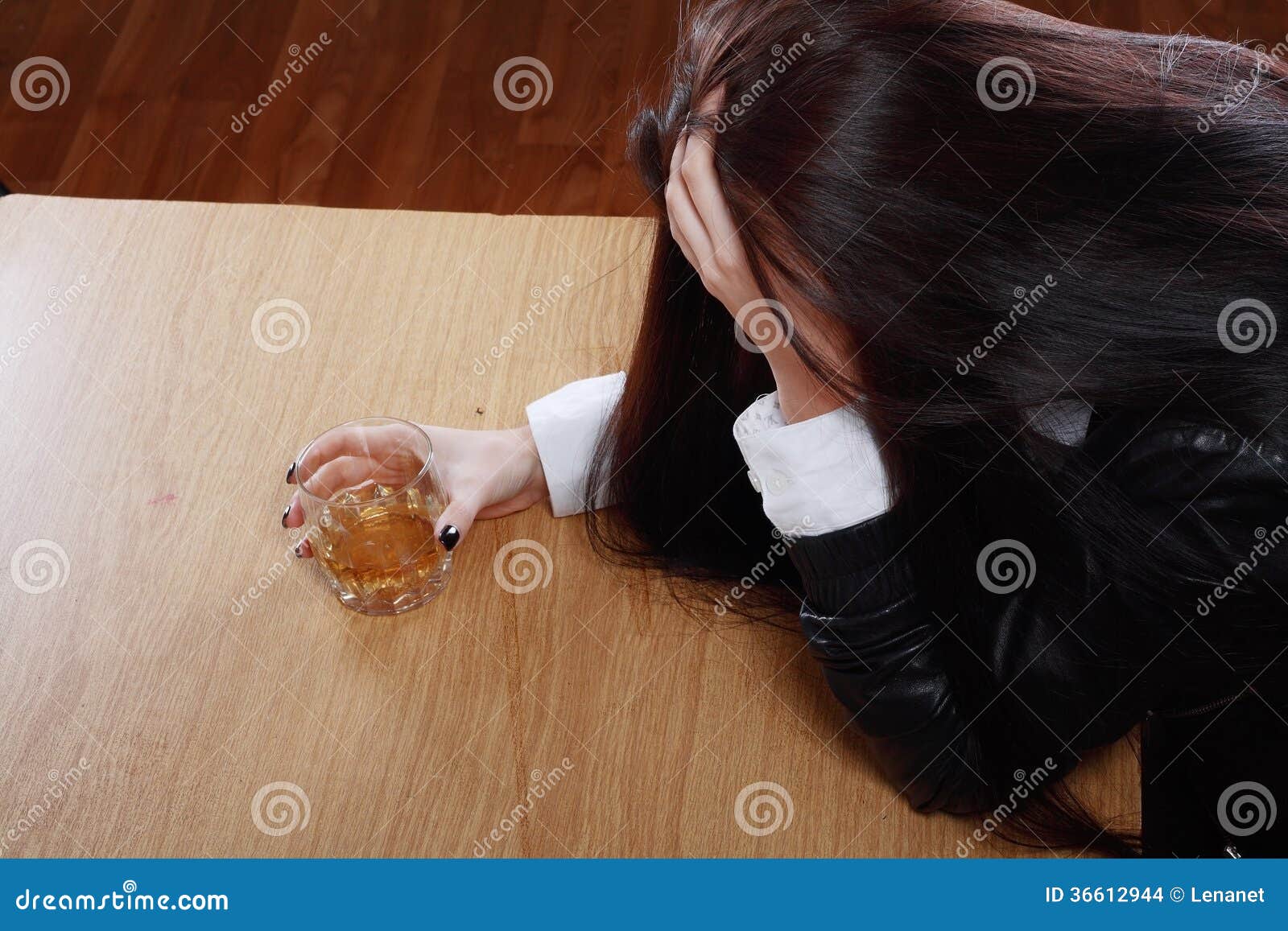 Woman in Depression Drinking Alcohol Stock Photo - Image of chronic ...