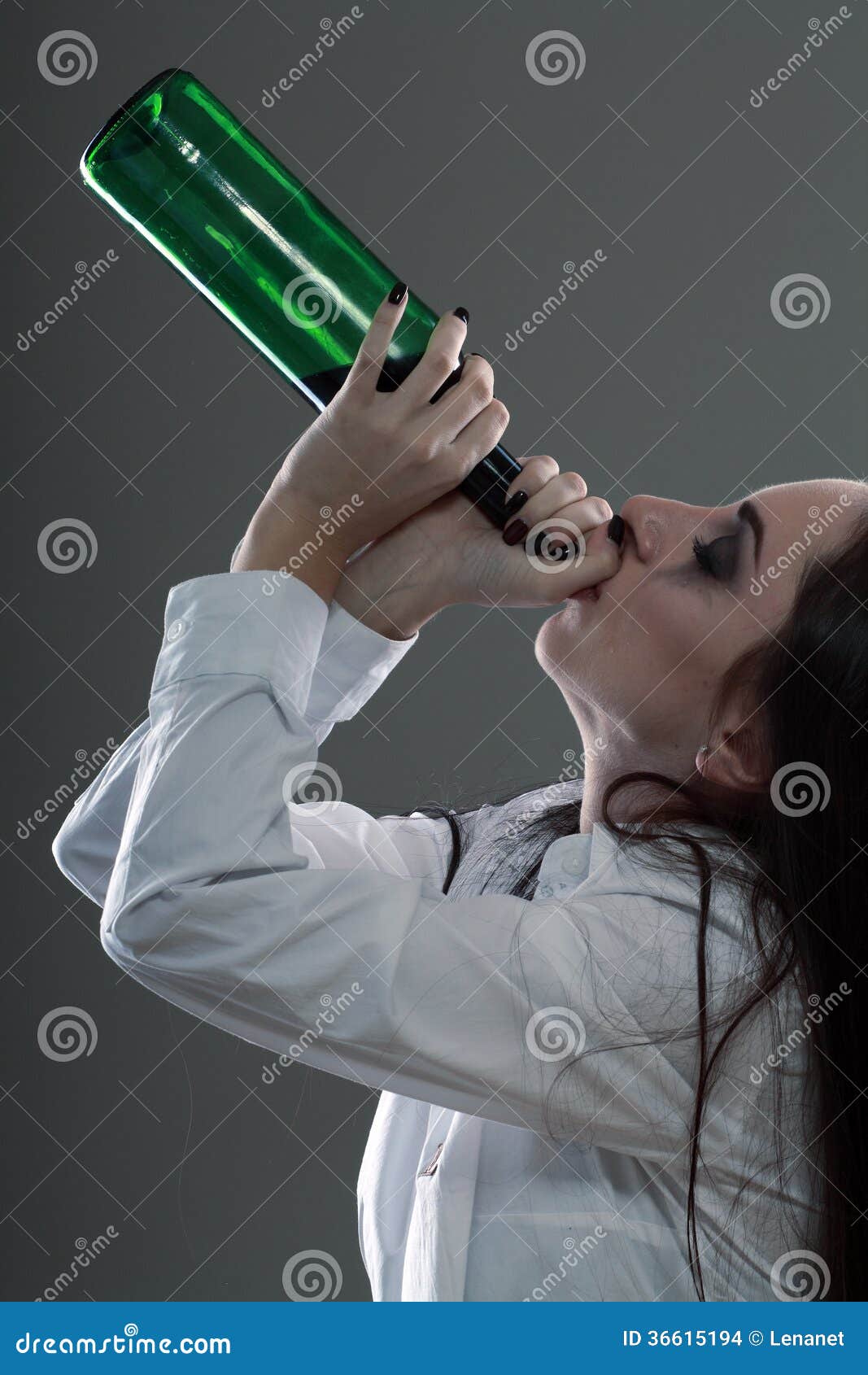 Woman in Depression Drinking Alcohol Stock Photo - Image of concept ...