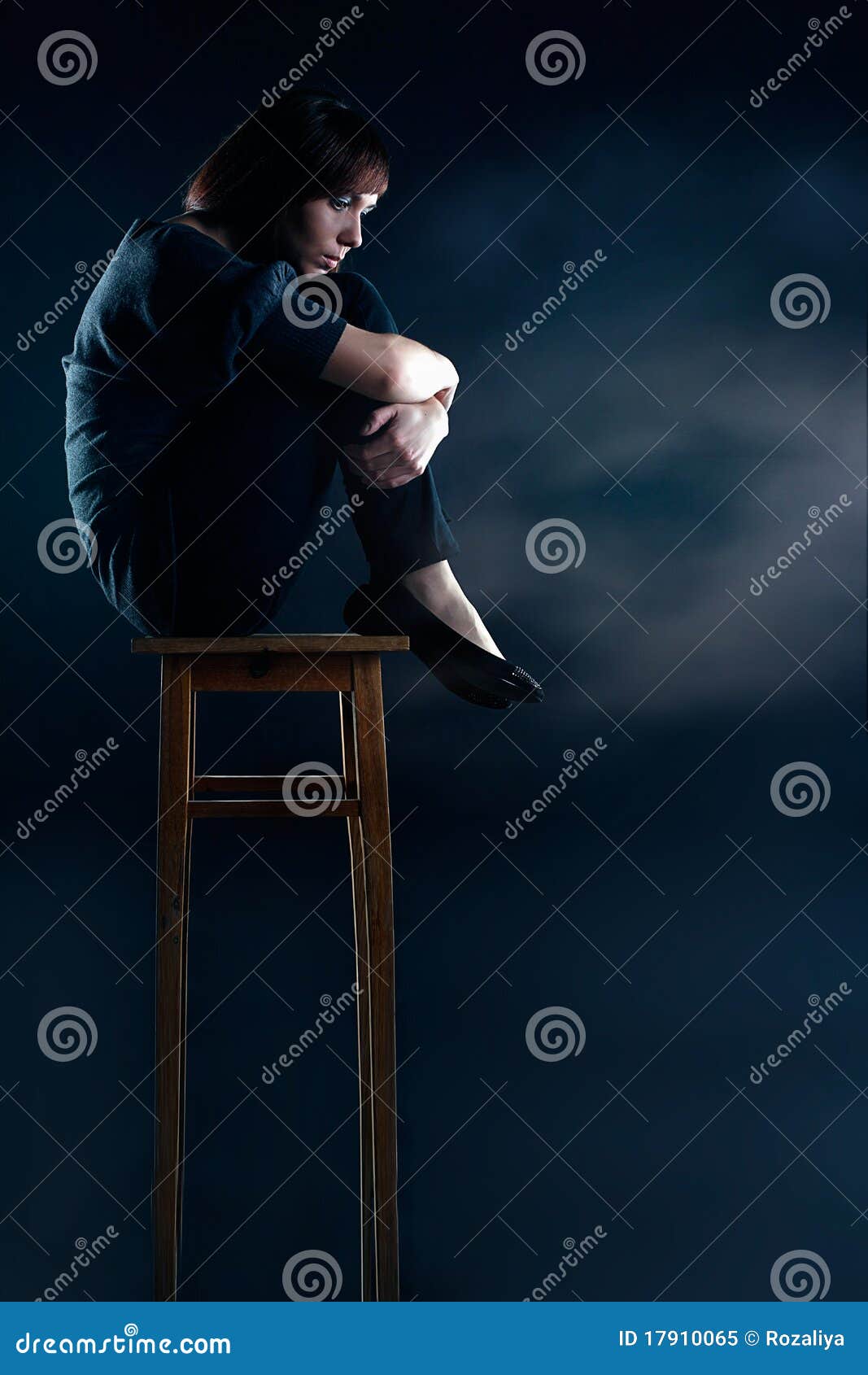 Woman with Depression Sit on Chair Stock Image - Image of depression ...