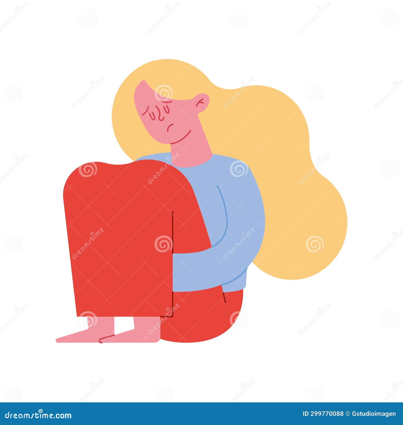 Woman with depression stock vector. Illustration of woman - 299770088