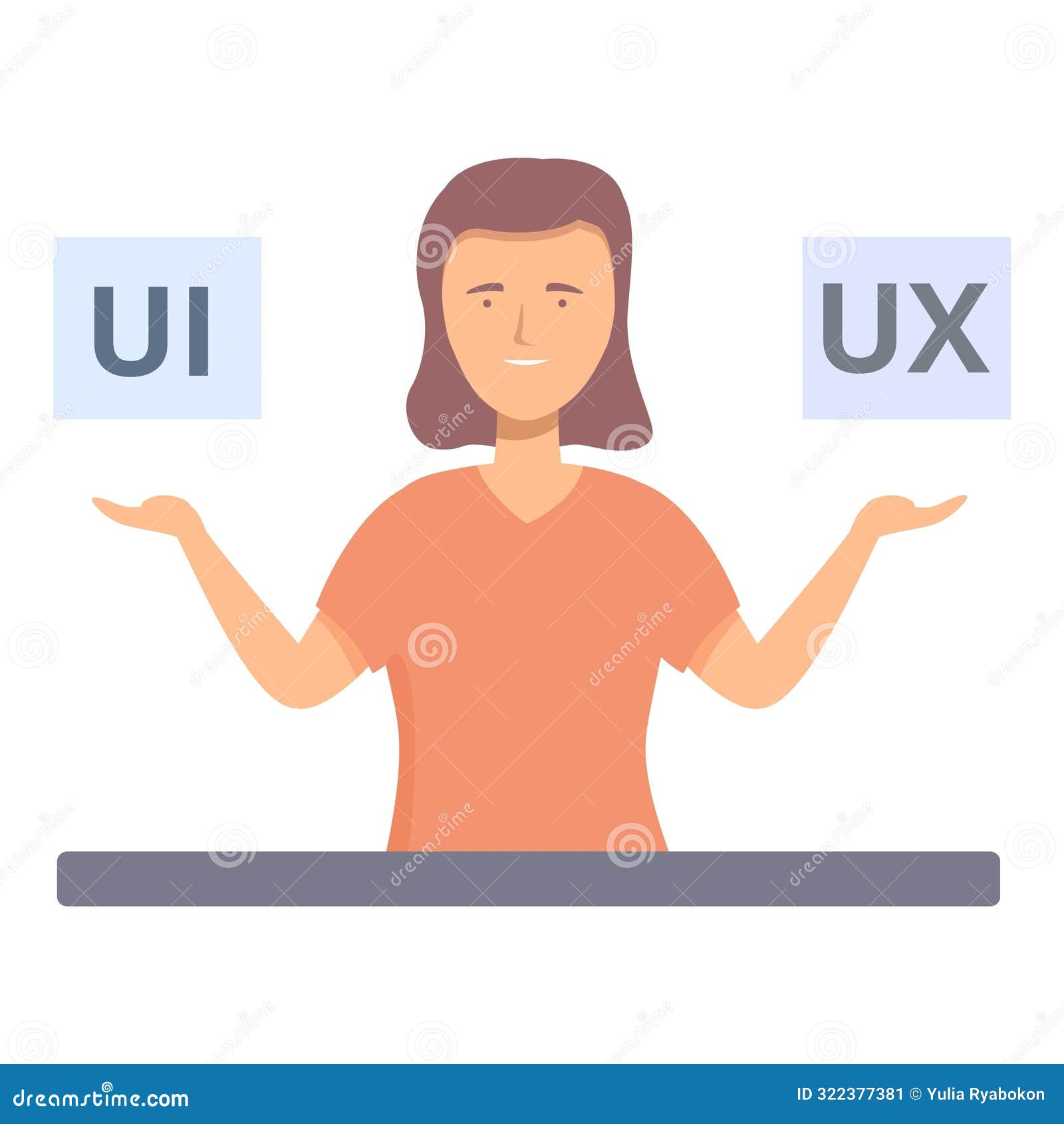 Woman Designer Choosing between User Interface and User Experience ...