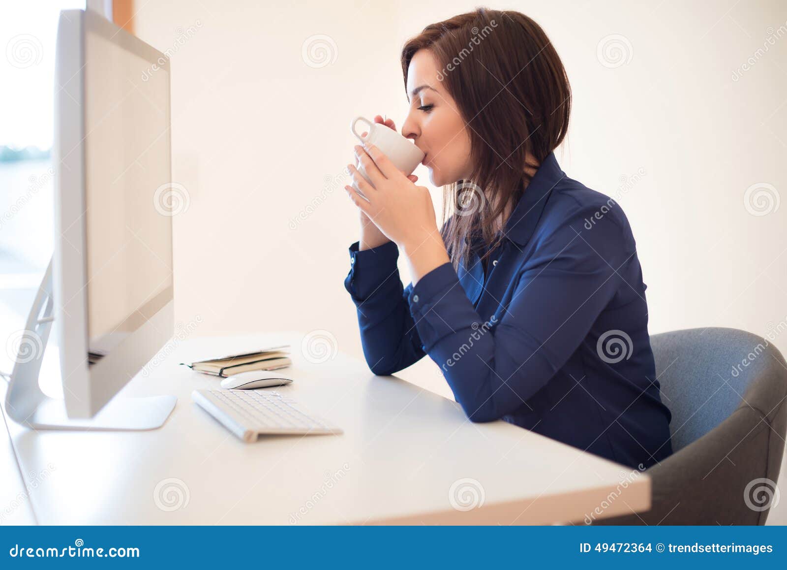 Woman on desk stock photo. Image of home, academic, girl - 49472364