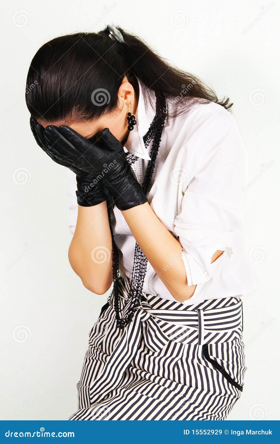 Woman in despair stock image. Image of blindfold, despair - 15552929