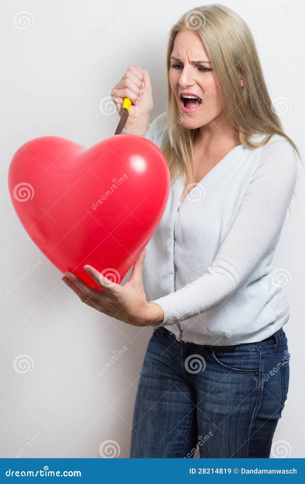 Woman Destroying Heart after Breakup Stock Image - Image of conceptual ...