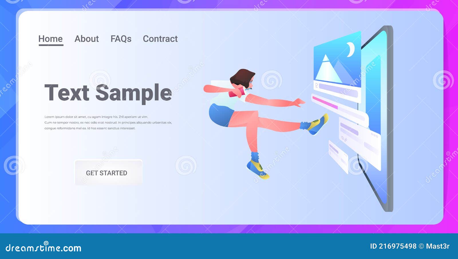 Woman Developer Creating Mobile Website Ui Web Application Development Program Software