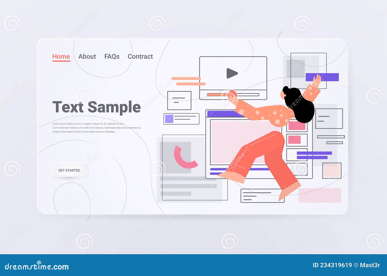 Woman Developer Creating Website Ui Interface Web Application Development Program Software
