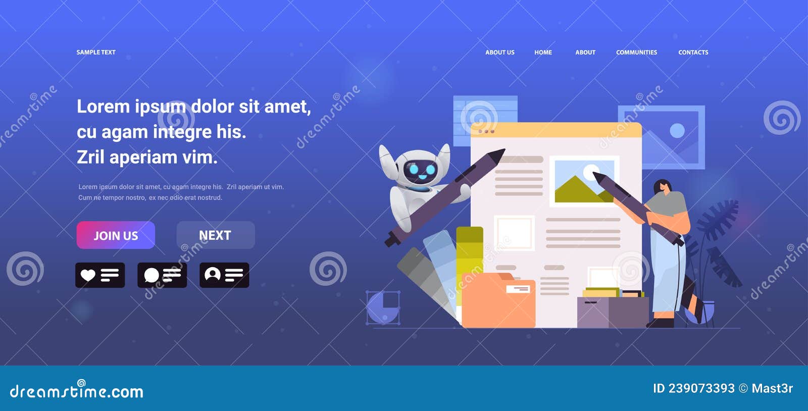 Woman Developer with Robot Helper Creating Website Ui Interface Web Application Development ...