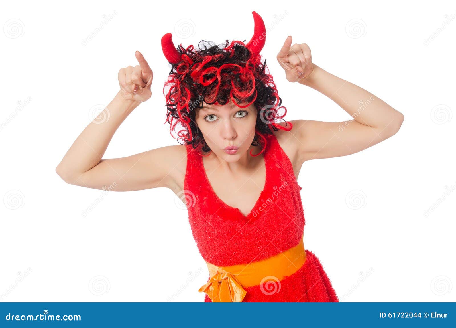The Woman Devil in Funny Halloween Concept Stock Photo - Image of ...