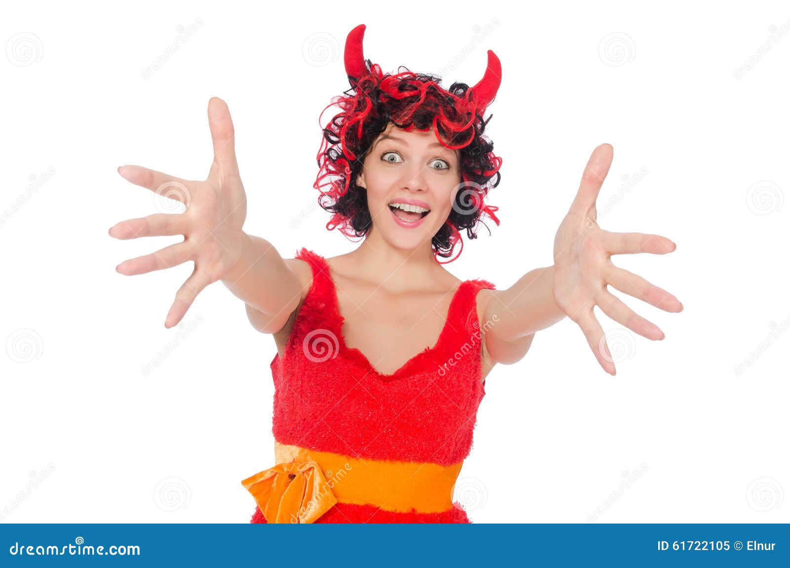 The Woman Devil in Funny Halloween Concept Stock Image - Image of comic ...
