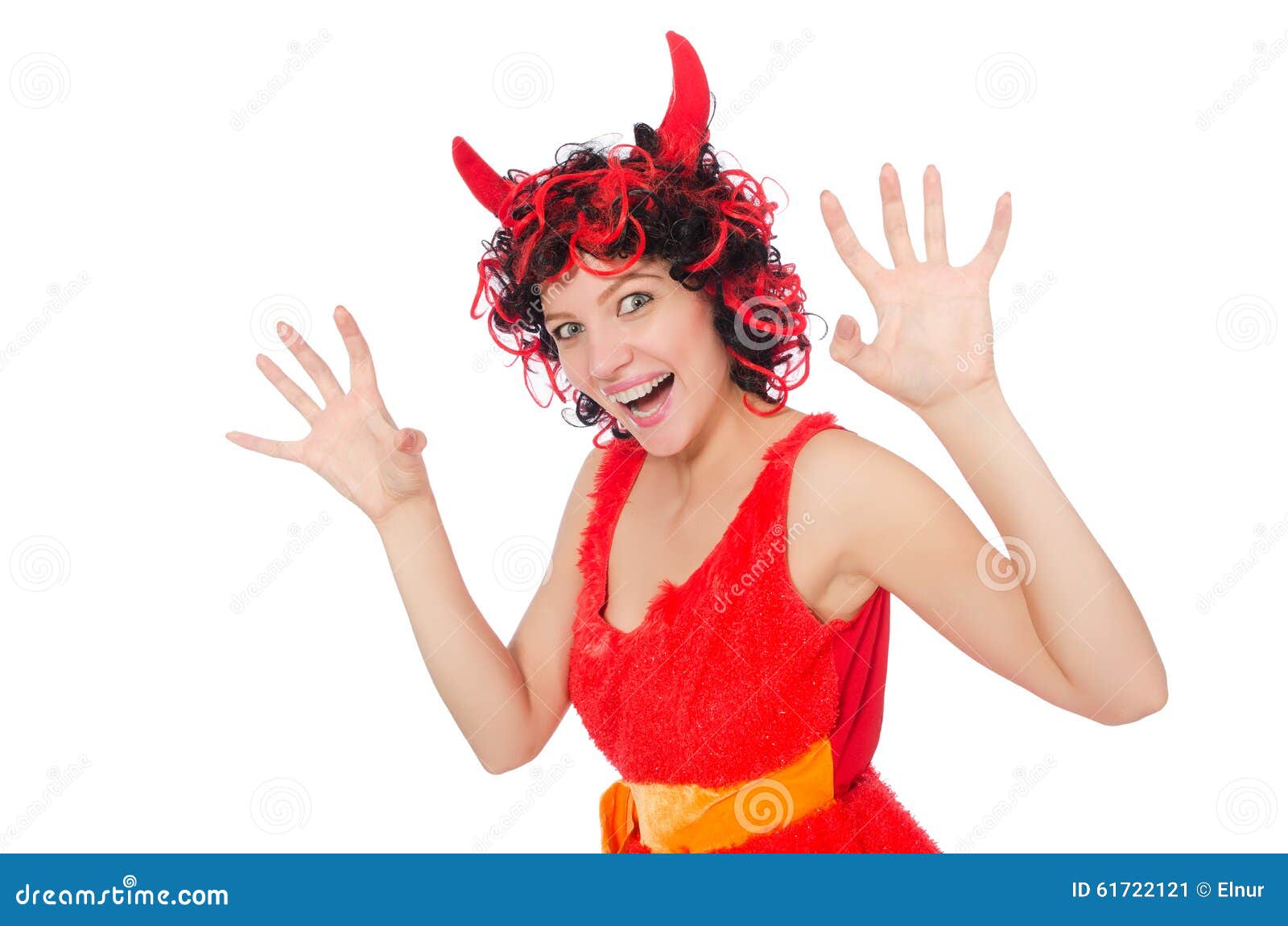 The Woman Devil in Funny Halloween Concept Stock Image - Image of ...