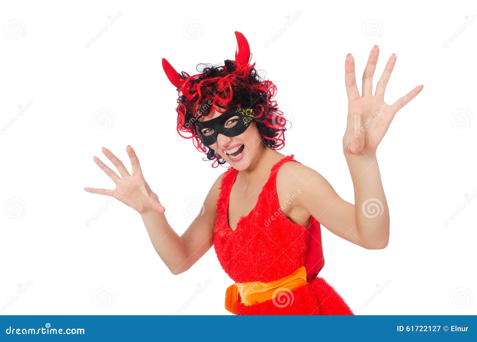 The Woman Devil in Funny Halloween Concept Stock Image - Image of black ...