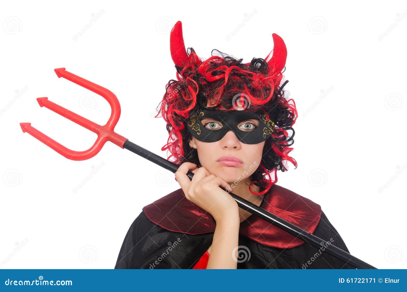 The Woman Devil in Funny Halloween Concept Stock Image - Image of ...