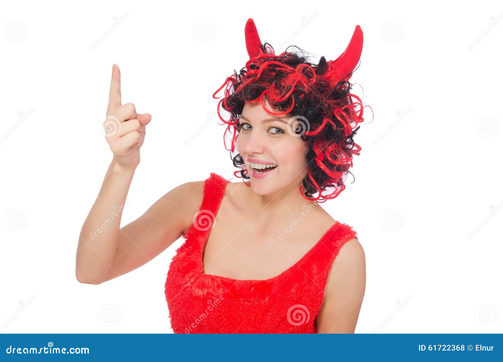 The Woman Devil in Funny Halloween Concept Stock Photo - Image of ...