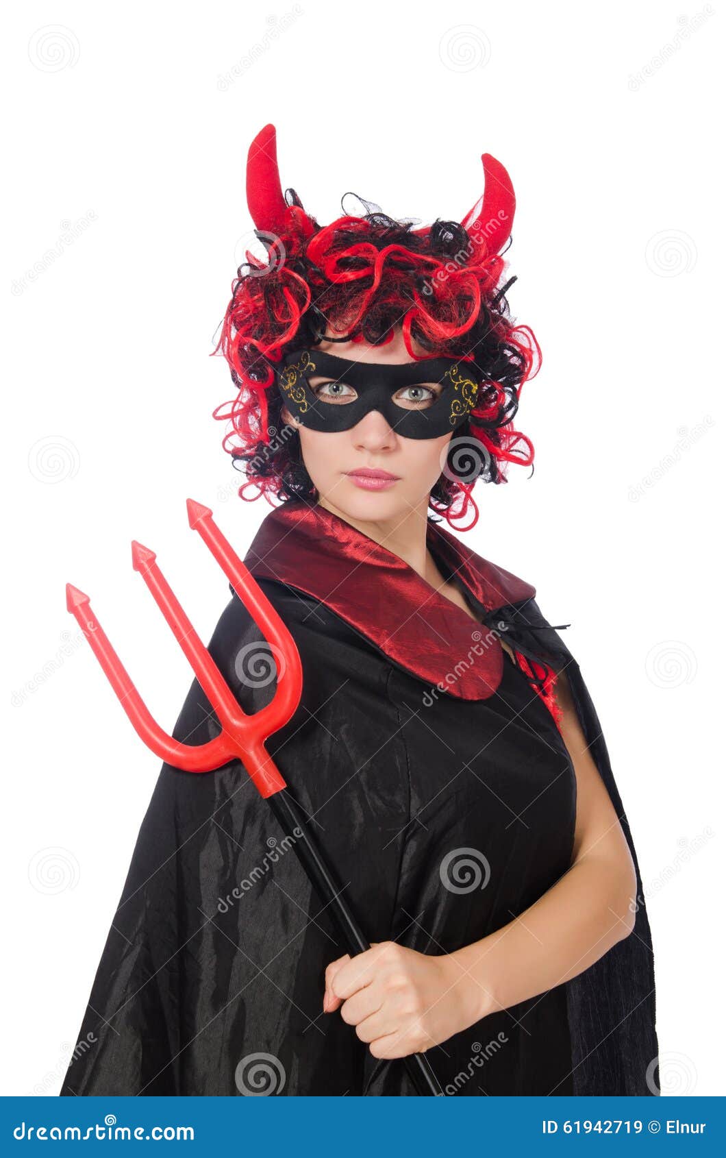 The Woman Devil in Funny Halloween Concept Stock Image - Image of devil ...