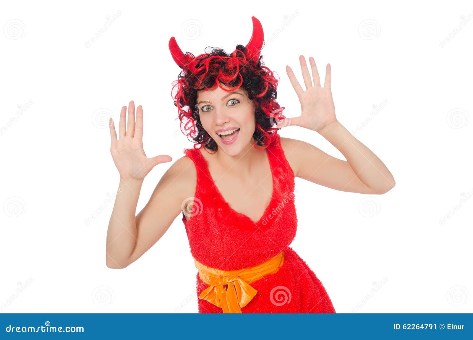 The Woman Devil in Funny Halloween Concept Stock Image - Image of ...