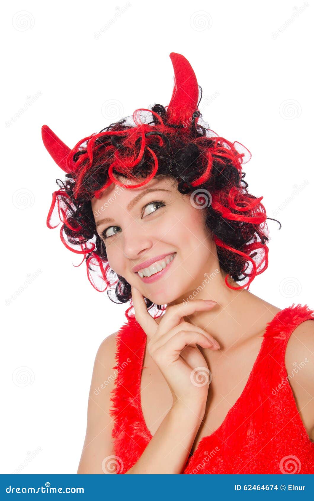 Woman Devil in Funny Halloween Concept Stock Photo - Image of inferno ...