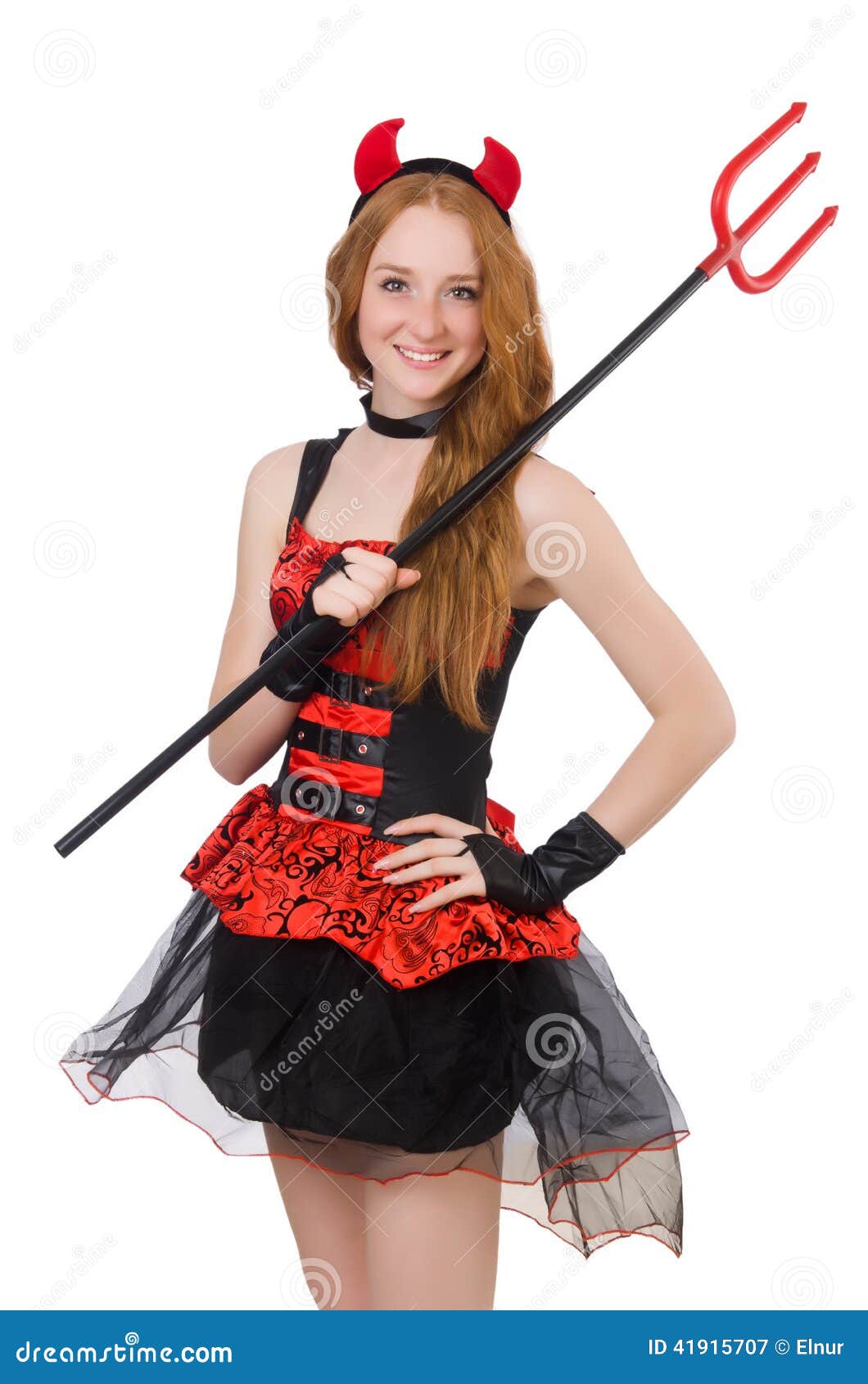 Woman Devil With Trident Stock Image | CartoonDealer.com #43736455