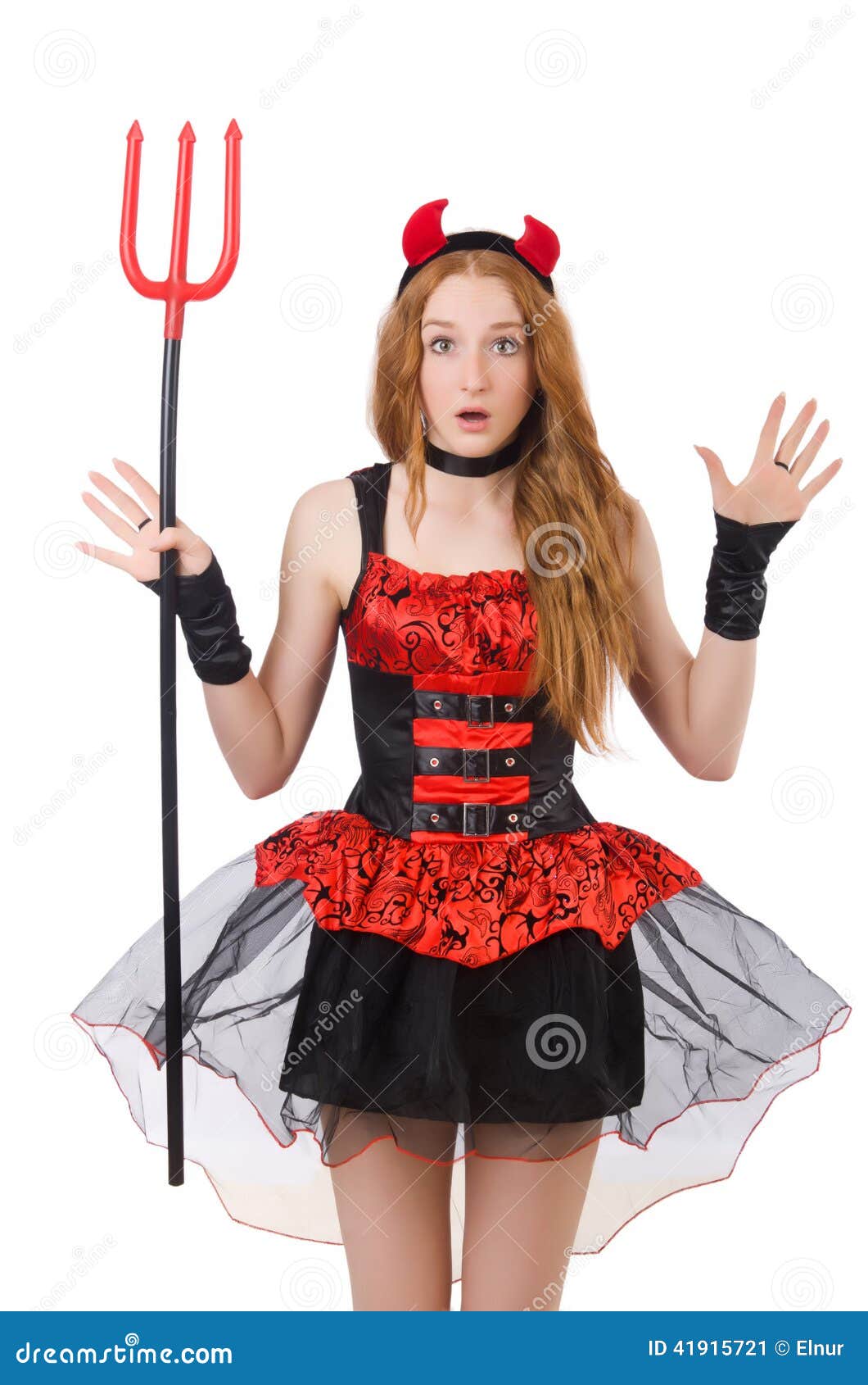 Woman Devil With Trident Stock Image | CartoonDealer.com #43736455