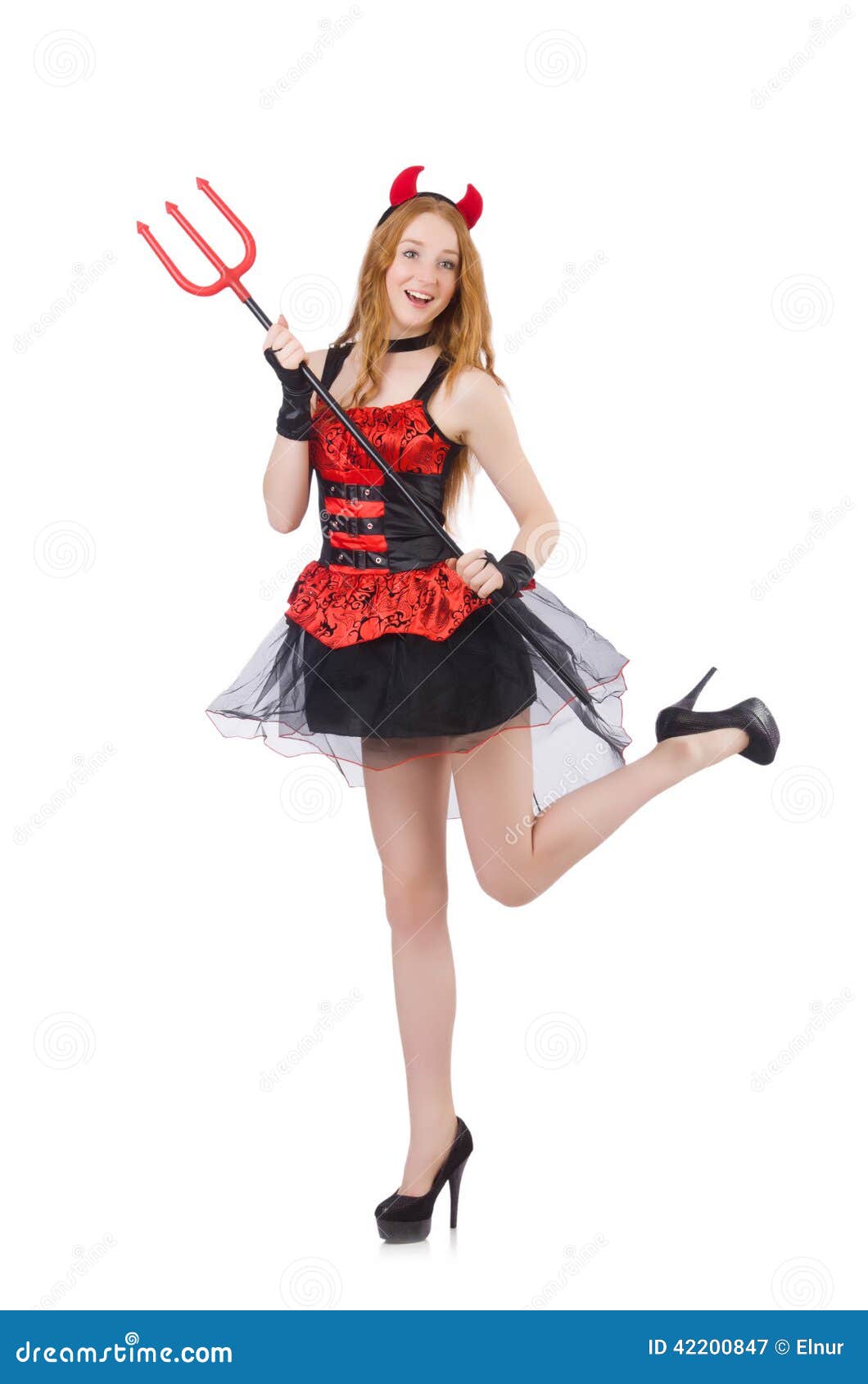 Woman Devil With Trident Stock Photo | CartoonDealer.com #42200832