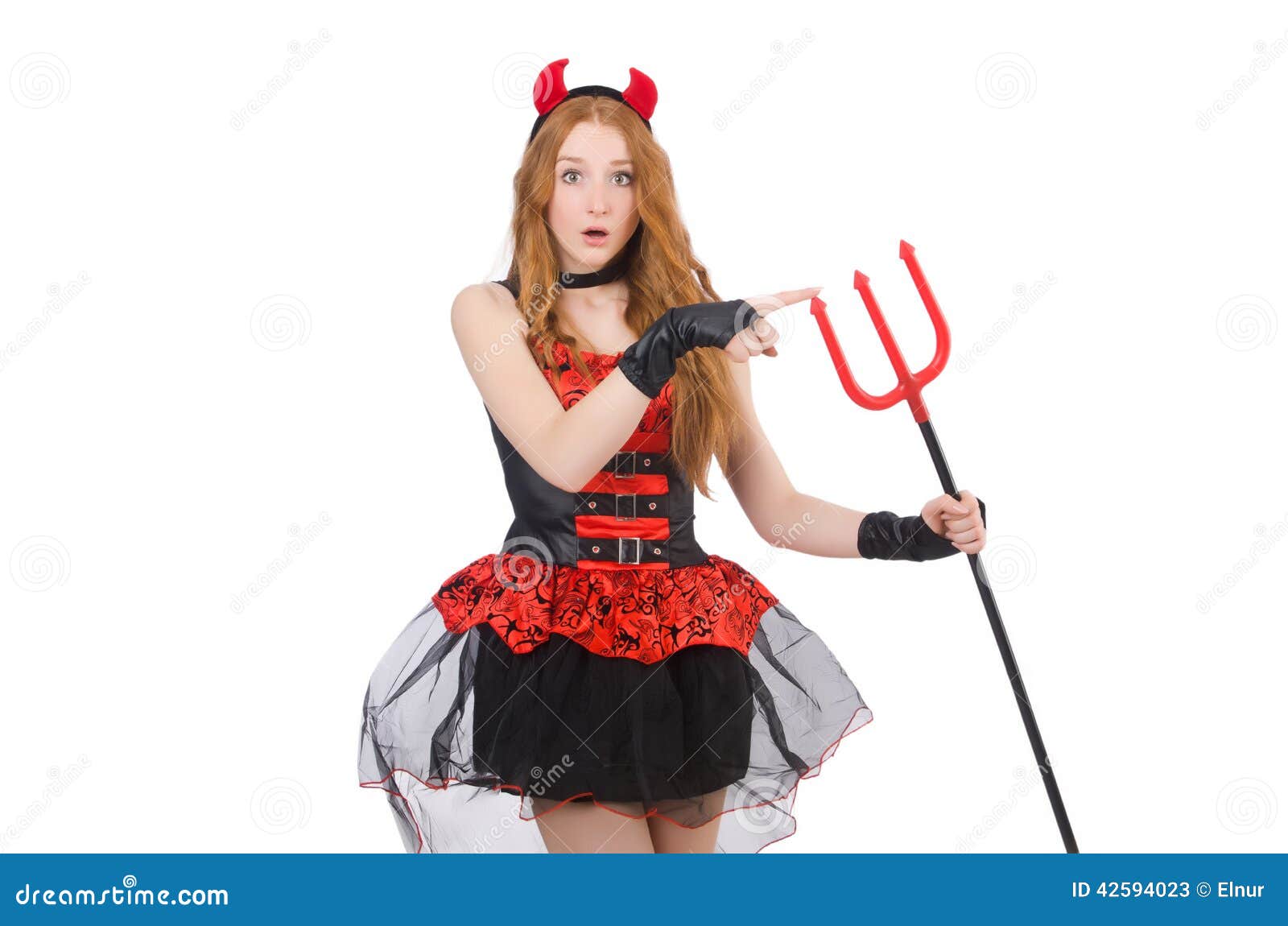 Woman Devil With Trident Stock Image | CartoonDealer.com #43736455