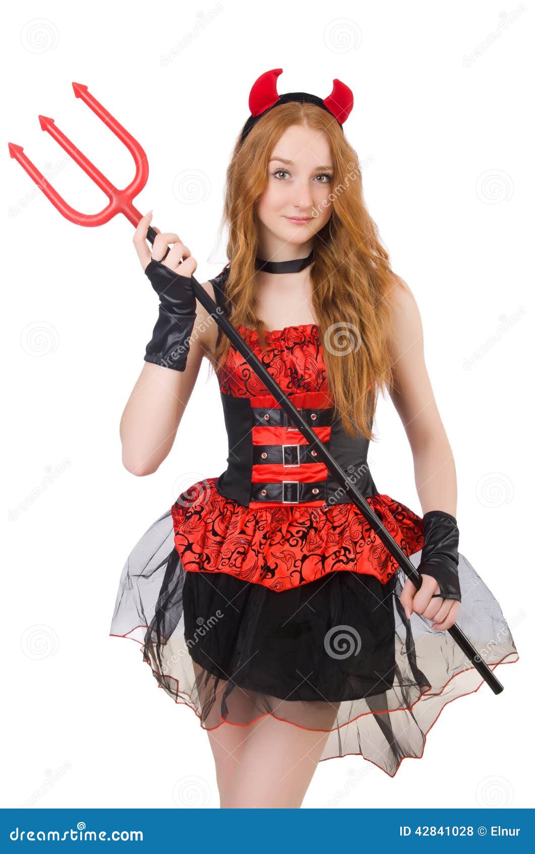 Woman Devil With Trident Stock Image | CartoonDealer.com #43736455