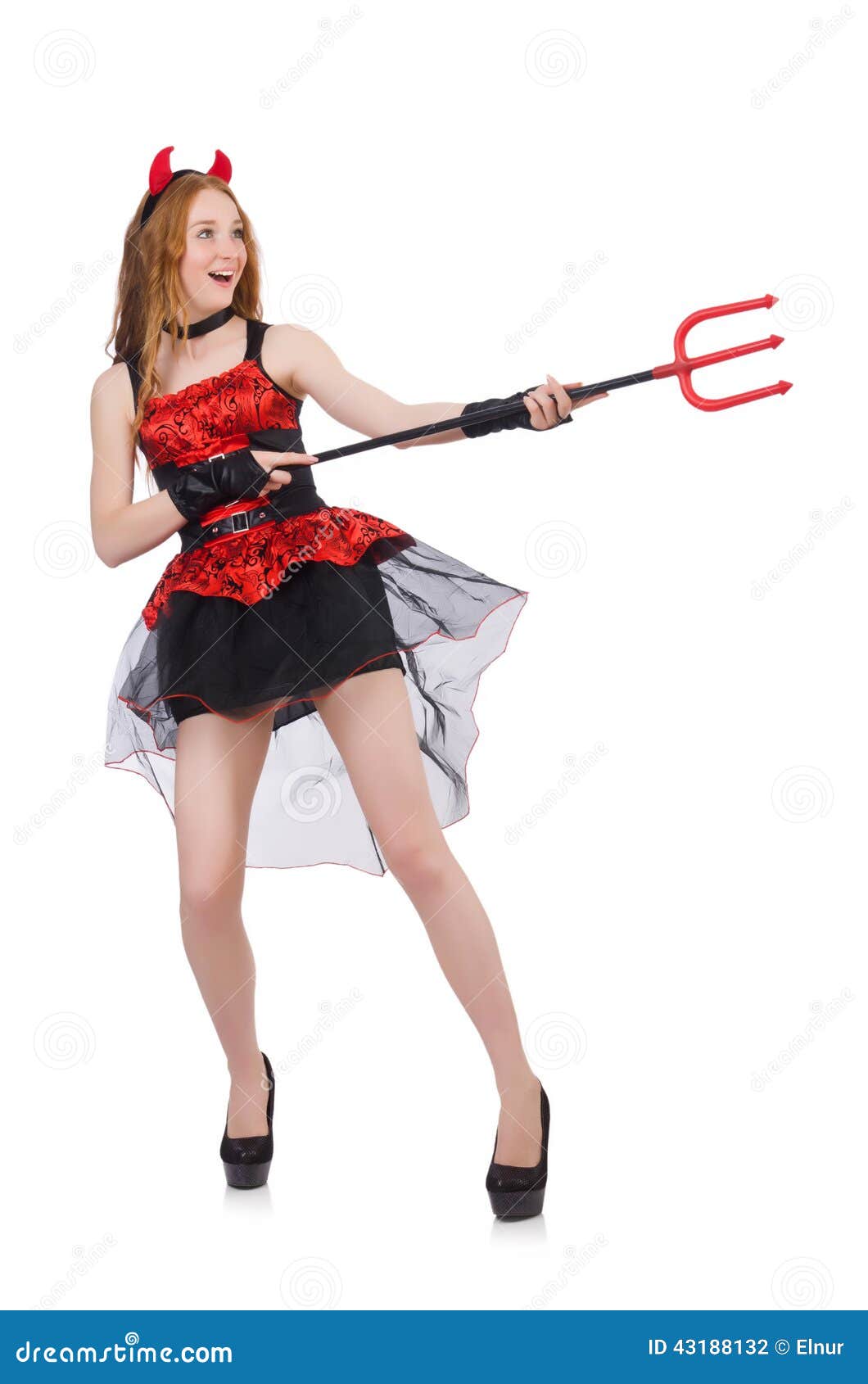 Woman Devil With Trident Stock Image | CartoonDealer.com #43736455
