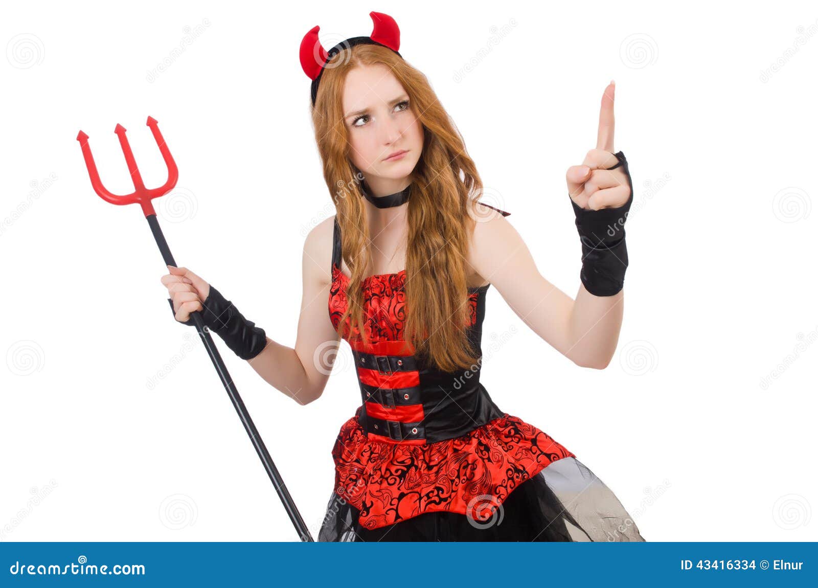Woman Devil With Trident Stock Image | CartoonDealer.com #43736455