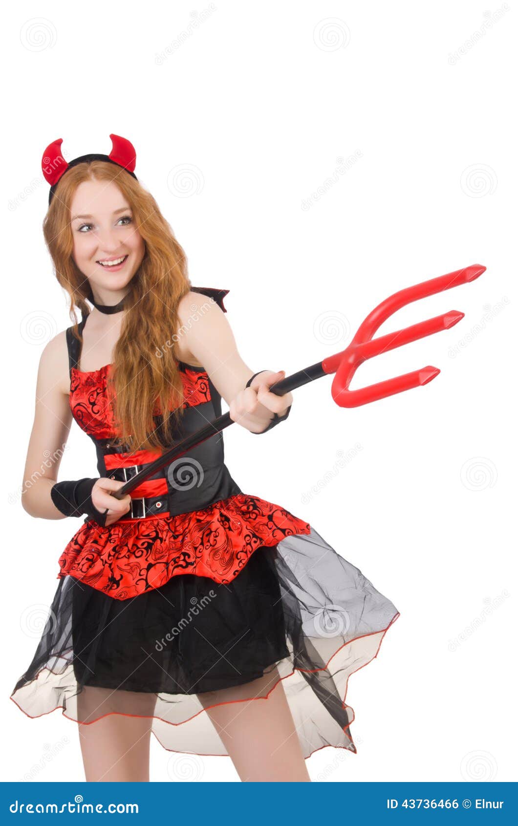 Woman Devil With Trident Stock Photo | CartoonDealer.com #42200832