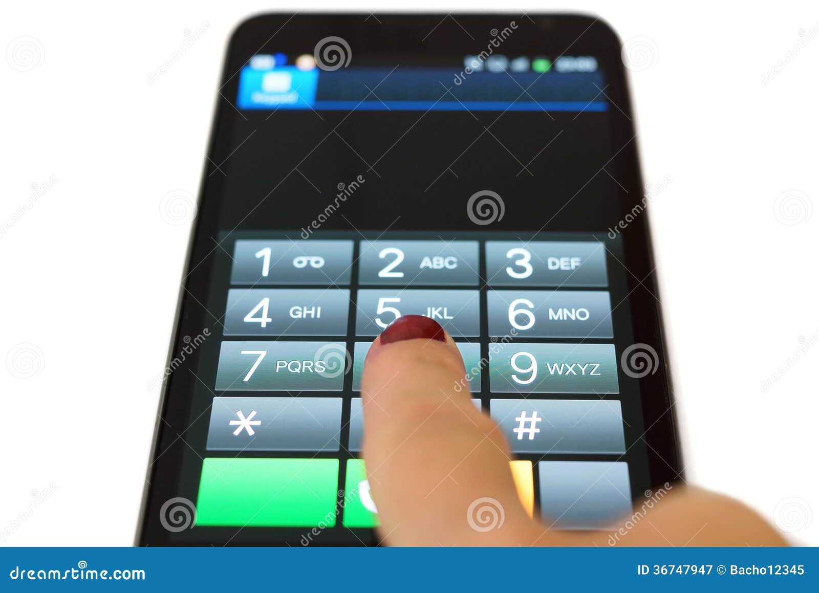 Woman is Dialing on Mobile Touchscreen Phone Stock Image - Image of ...