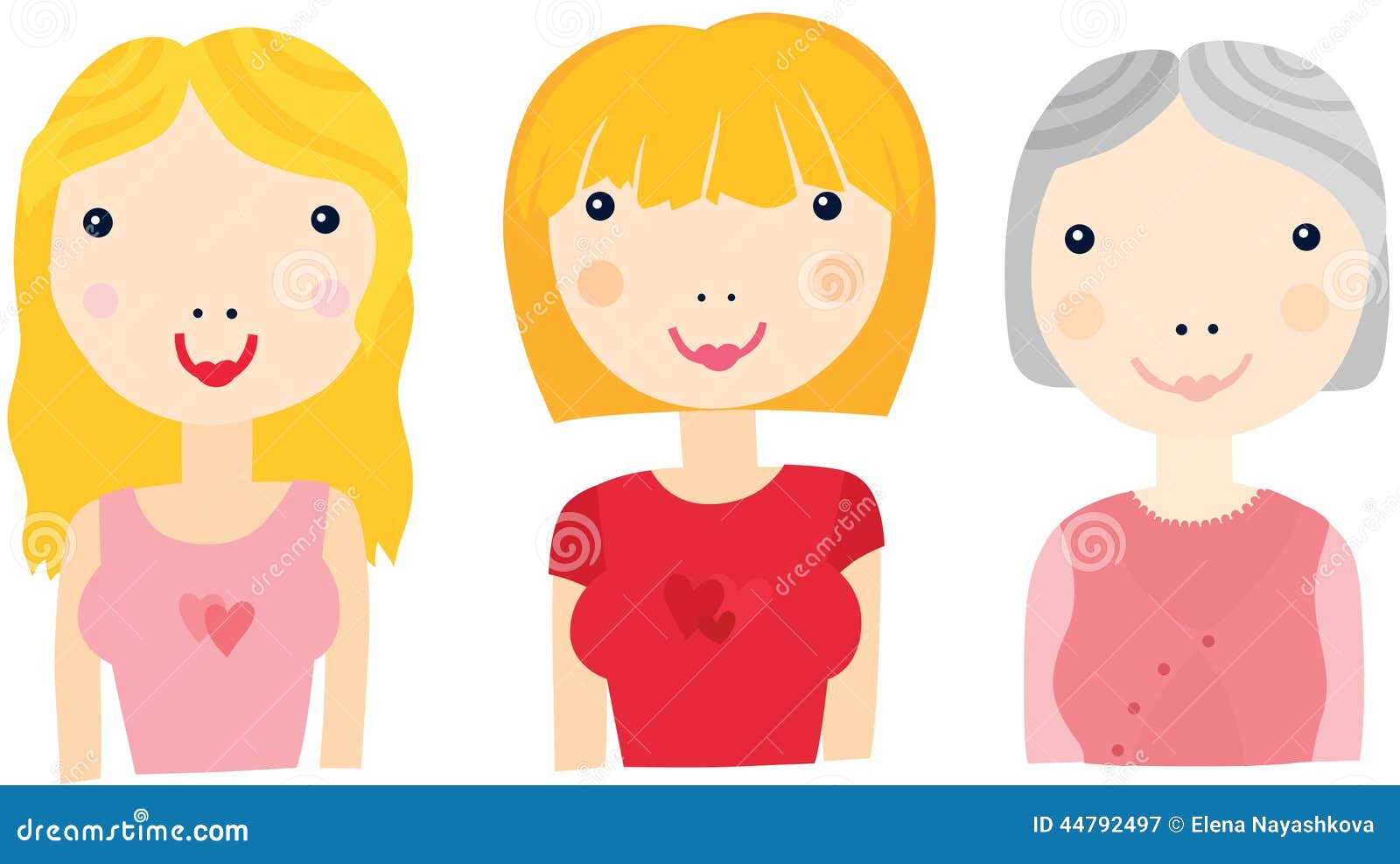 Woman Ages Life Cycle, Happy Female Characters Standing In Row, Lady ...