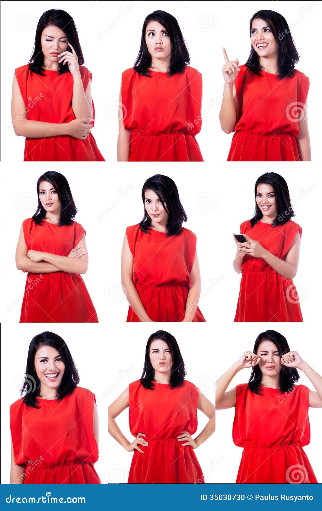 Woman with Different Expressions Stock Photo - Image of furious ...