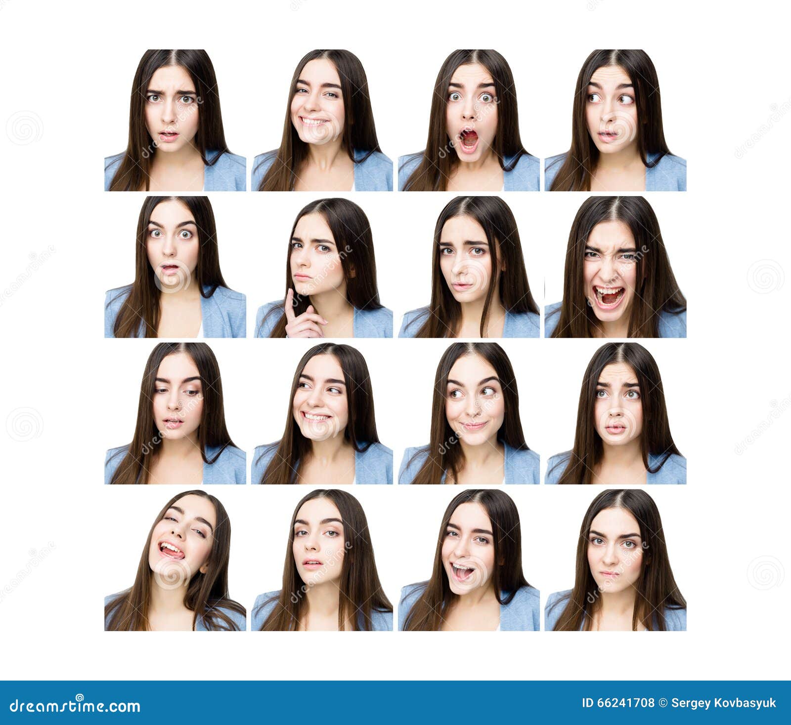 Woman with Different Expressions Stock Photo - Image of anxiety, hearth ...